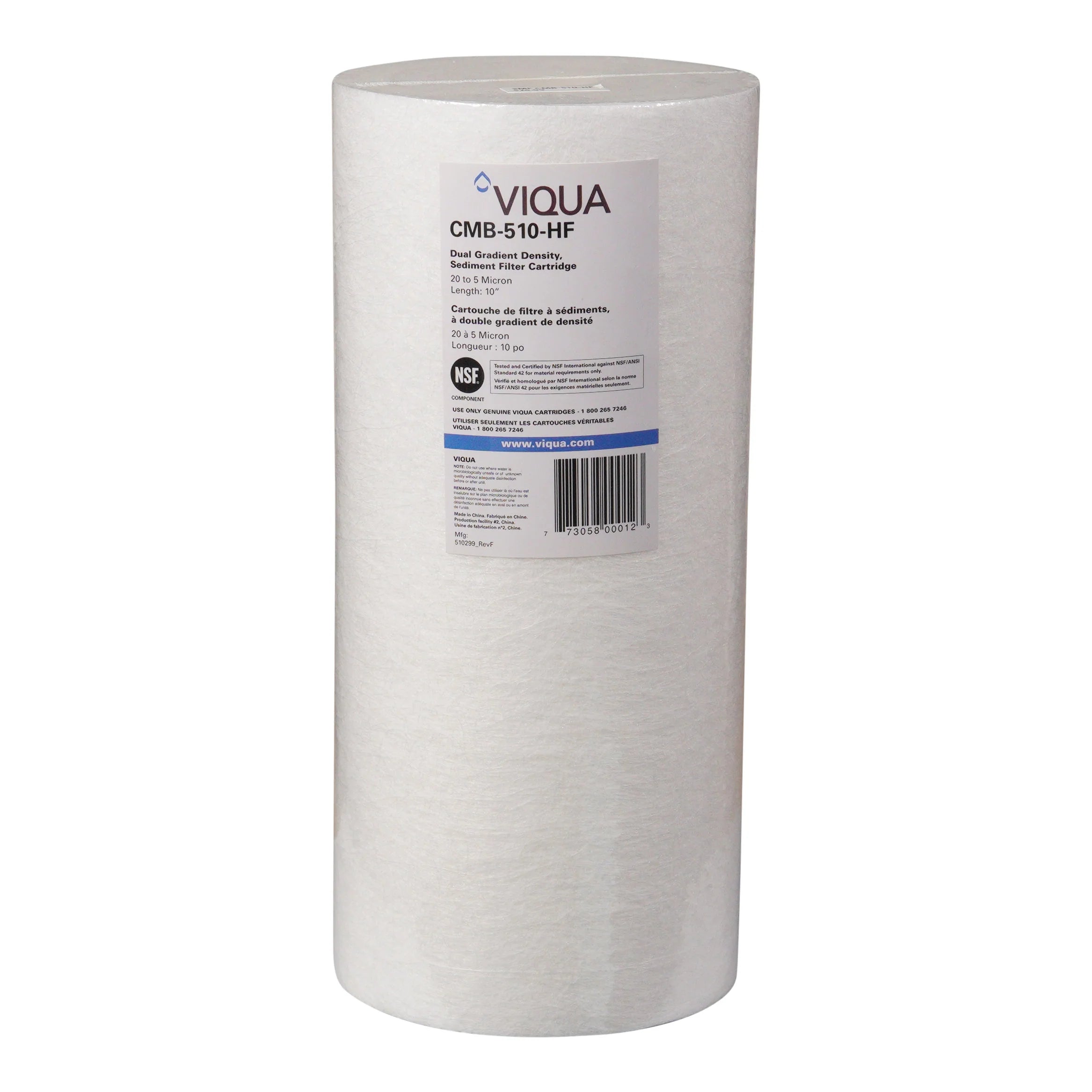 VIQUA CMB-510-HF 4-1/2" x 10" Sediment Filter 5 micron 18 gpm ...
